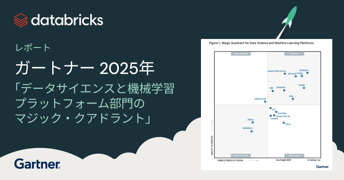 ガートナー 2025 年「データサイエンスと機械学習プラットフォーム部門のマジック・クアドラント」 | Databricks