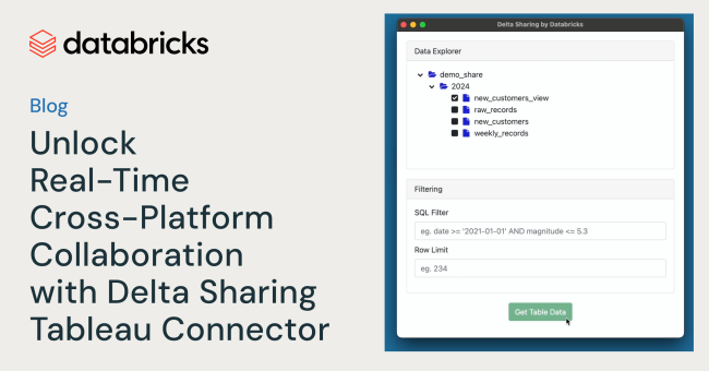 Unlock Real-Time Cross-Platform Collaboration with Delta Sharing Tableau Connector | Databricks Blog